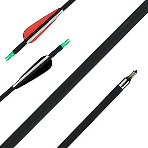NC93 28/30/32 Inch Archery Arrows Mixed Carbon Arrow Target Practice Hunting Arrows Spine 500 for Compound Recurve Long Bows 6/12pcs (32 inch, Black 12pcs)