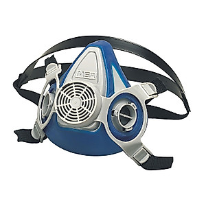 MSA 815452 Advantage 200 LS Series Half-Mask Respirator - Size: Large, Single Neckstrap, Twin-Port Reusable Gas Mask, MSA Advantage Cartridge Compatible