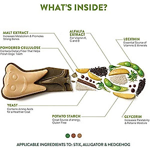 Paragon Whimzees Medium Dental Dog Treat Bundle: Stix and Alligator, Natural and Grain-Free