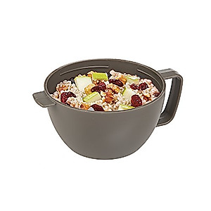 Prep Solutions by Progressive Microwave Soup On-the-Go, Gray - PS-91GY Leak-Proof, Cool-Touch Handle, Spoon Inlcuded
