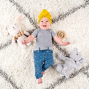 Apericots Super Soft Cotton Blank Plain Comfy Baby Short Sleeve Bodysuit, Light Blue, Newborn