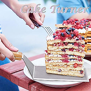 Metal Spatula Set of 2, Leonyo Stainless Steel Griddle Hamburger Spatula, as Barbecue Turner Grilling BBQ Griddle Accessories, Triple Rivets & 2 x S Hook, Heavy Duty & Easy Press, Smash Burgers