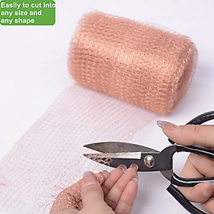 YAGJIA Copper Mesh Rodent Control, 5 in x 32 ft Pure Copper Wire Mesh, Rustproof Copper Mesh Roll, Double Layer Rodent Mesh Barrier for Hole Blocking