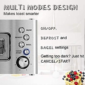 Toaster 2 Slice, CUSIMAX Toaster Long Slot with Glass Window Bagel Toasters, Artisan Bread Toaster Stainless Steel Wide Slot with Automatic Lifting, Slide-out Glass Panel and Removable Crumb Tray, Black Toaster