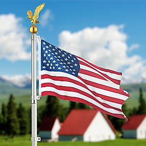 Yescom Flagpole 14" Eagle Topper Gold Finial Ornament for 20/25/30Ft Telescopic Pole Yard Outdoor