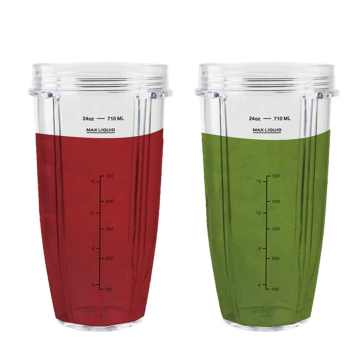 Blender Cups for Ninja Blender, 24OZ Cup with Sip & Seal Lids, Compatible with Nutri Ninja Auto IQ Series Blenders BL450 BL454 BL456, BL480, BL490, BL640, BL642, BL680 BL687 (2 Pcs)