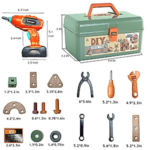 Kids Tools Set, SWGIEEI 144 PCS Toddler Tool Box with Tools & Electronic Toy Drill, Pretend Play Toddler Tolls, Toy Tools for Kids Boys Girls Ages 3,4,5,6,7,8 Years Old
