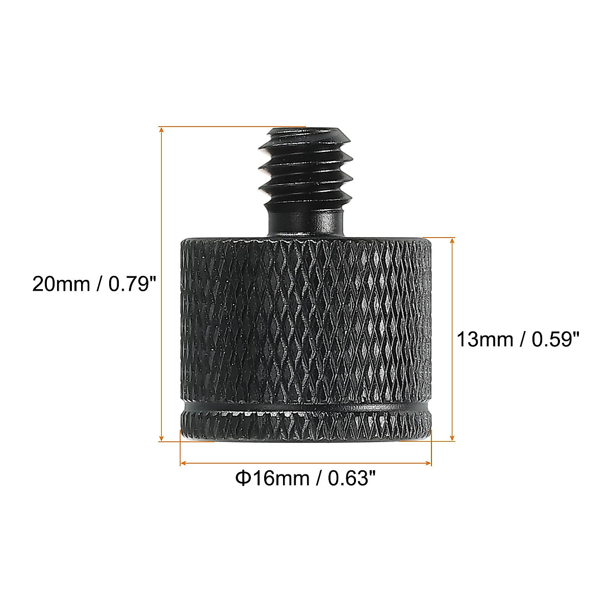 MECCANIXITY Mic Stand Adapter M5 Female to 1/4 Male Camera Screw Thread Adapter for Microphone Tripod Stand Black 2 Pack