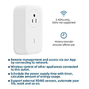 UBiBot Smart Plug WiFi Remote Control Outlet Alexa & IFTTT, Energy Monitoring and Timer Function, No HUB Required, Delayed Switch Supports External Temperature Probe (SP1 WiFi & SIM)