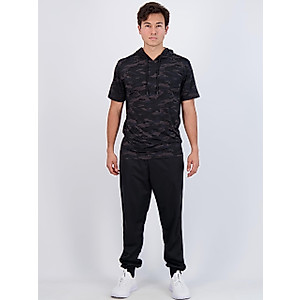 3 Pack: Mens Dry Fit Moisture Wicking Short Sleeve Active Athletic Hoodie Pullover Sweatshirt Workout Running Fitness Gym Sports Casual Tee Outdoor Summer Hiking Beach Outfit- Set 5, M