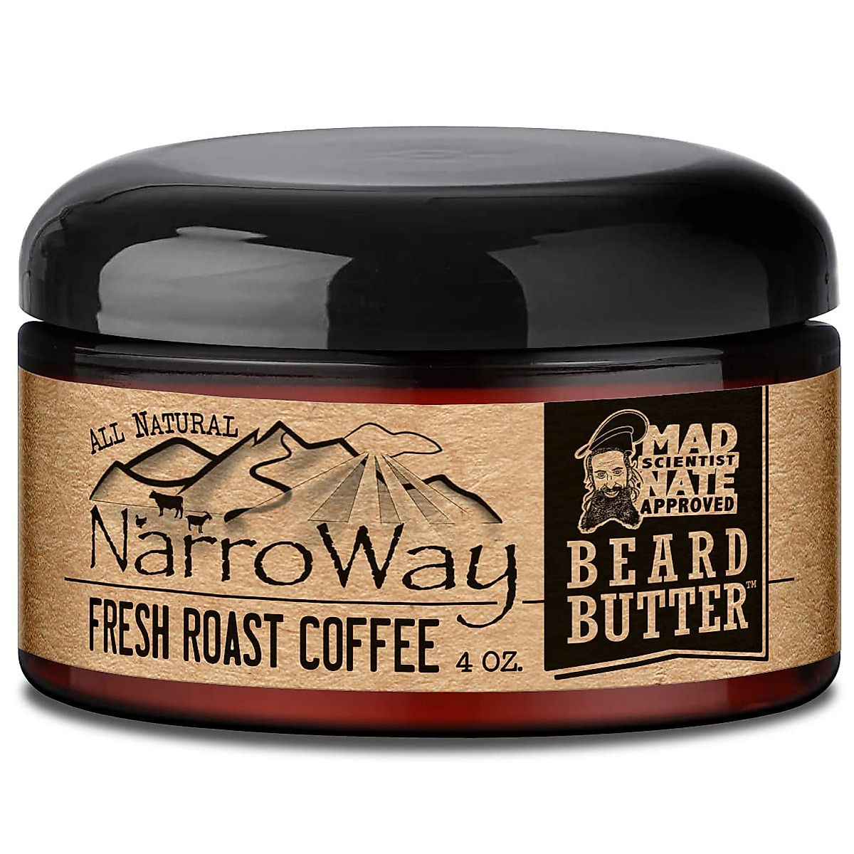 Narroway All Natural Beard Butter 4 oz Jar (Fresh Roast Coffee)