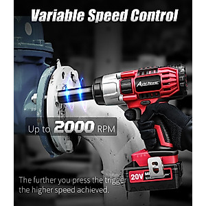 AVID POWER Cordless Impact Wrench, 1/2 Impact Gun w/Max Torque 330 ft lbs (450N.m) (Light Red)