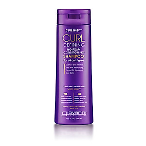 GIOVANNI Curl Habit Curl Defining No Foam Conditioning Shampoo - Shampoo for Curly Hair, Curly Hair Products, Conditioning Shampoo, Helps Improve Curl Texture, Cruelty-Free, Silicone Free - 13.5 oz