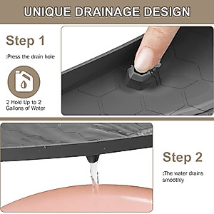 Under Sink Mats for Kitchen Waterproof, 28" x 22" Under Sink Tray for Kitchen Waterproof Waterproof & Flexible Under Sink Liner for Kitchen and Bathroom Gray