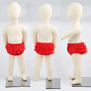 HOOLCHEAN Baby Infant Girls 2PCS Set Tulle Ruffle Bloomer (Red & Black, S: 0-6 Months)