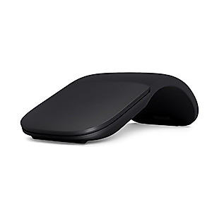 Microsoft Arc Mouse - Black. Sleek,Ergonomic design, Ultra slim and lightweight, Bluetooth Mouse for PC/Laptop,Desktop works with Windows/Mac computers