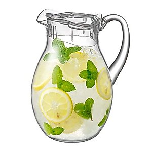 Amazing Abby - Bubbly - Acrylic Pitcher (72 oz), Clear Plastic Water Pitcher with Lid, Fridge Jug, BPA-Free, Shatter-Proof, Great for Iced Tea, Sangria, Lemonade, Juice, Milk, and More