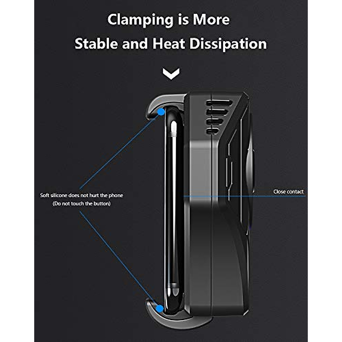 FENGCHUANG MEMO Mobile Phone Radiator, Cell Phone Cooler, Cold Wind Handle Fan, Portable Mobile Phone Radiator Cooling Fun, Gaming Semiconductor Cooling Phone