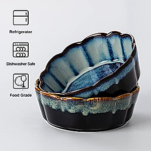 SIDUCAL Ceramic Cat Bowls, 5 Inch Cat Bowls for Food and Water, Non-Slip Cute Pet Feeding Bowls for Cats and Small Dogs, Nice Glazed, Oven Microwave Dishwasher Safe(Blue/Green-2 Packs)