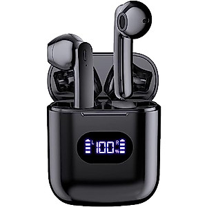 Wireless Earbuds Bluetooth 5.3 Headphones Playback Stereo 36H Battery Life LED Power Display Earbuds with Wireless Charging Case IPX6 Waterproof Bluetooth Earbuds with Mic for Android iOS