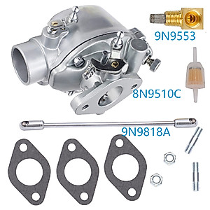NENKUTEN Carburetor Tractor Carb for Ford 8N 9N 2N 1939-1952 with Linkage Rod Sediment Bowl Kits Gasket and Screws Bolts, Replaces 8N9510C, 8N9510C-HD, 9N9510A, B3NN9510A, TSX241A, TSX33