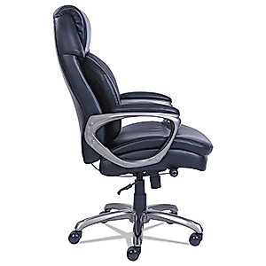 SertaPedic Cosset High-Back Executive Chair, Supports Up to 275 Lb, 18.75" to 21.75" Seat Height, Black Seat/Back, Slate Base