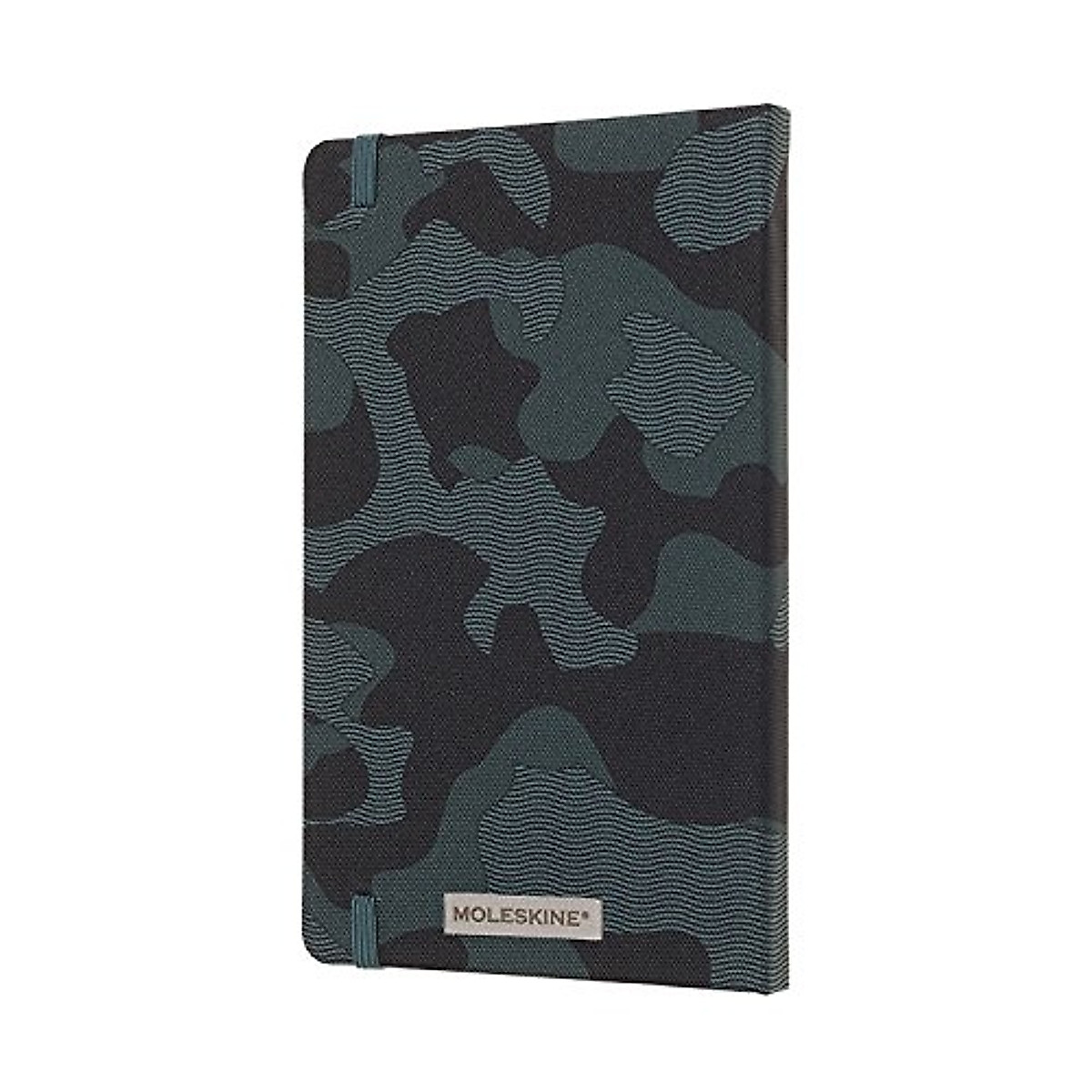 Moleskine Limited Collection Blend Textile Notebook, Hard Cover, Large (5" x 8.25") Ruled/Lined, Camo Green, 240 Pages