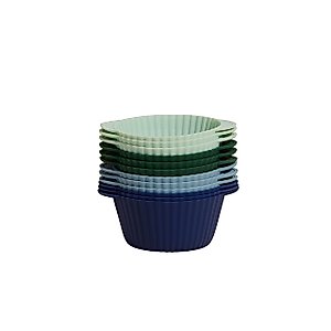 GIR: Get It Right Premium Silicone Cupcake Liners - Reusable Non-stick Baking Cups - 12 Pack, Frosty Mint