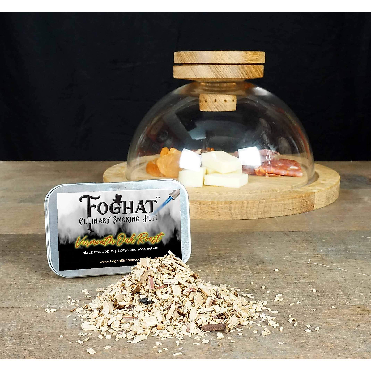 Foghat Cocktail Smoker Wood Chips - 4oz Vermouth Oak Roast Shavings for Smoker, Whiskey & Drink Infuser Kit - Culinary Wood Smoking Chips for Hand Held Food Smoke Gun & Bourbon Drink Glass Smoker