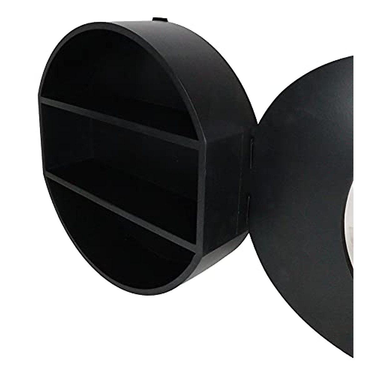 Ebros Light Duty Black Wicca Sacred Triple Moon Feminine Goddess Wall Hanging Floating Foldable Hinged MDF Wood Shelf with Tiers 14" Tall 36" Wide Occult Wiccan Home Office Room Accent