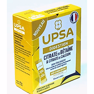 Betaine & Calcium Citrate by UPSA France for Digestive Comfort-Pack of 10 Sachets Doses