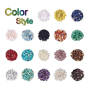CZDYUF 18 Color Chips Beads Irregular Shaped Beads Tumbled Gemstone Chips Crystal Crushed Bead DIY Making Supplies Kits