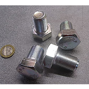 Class 8.8 Zinc Plated Steel Hex Head Bolts FT M20 x 1.5 mm x 30 mm Long 4 pcs., Silver