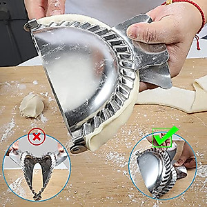 PAMISO Extra Large Empanada Maker, 7 inch Empanada Seal with Dough Cutter Circle, Stainless Steel Empanada Maker Press, Pastry Tools, Pocket Pie