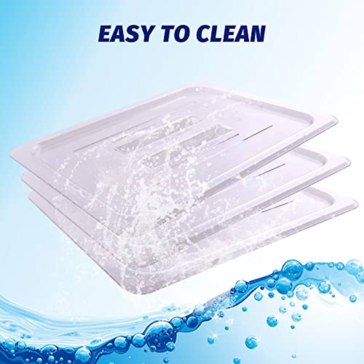 EASYROSE 6-Pcs Food Pan Lid Half Size Clear Polycarbonate Hotel Pan Cover with handle