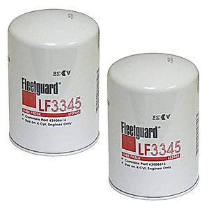 LF3345 Fleetguard Lube, Spin-On (Pack of 2) Replaces Donaldson P558616, Baldwin BT247, Bobcat 1992368