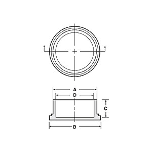Caplugs EP-25 EP Series – Plastic Plug for Threaded Connectors, 8 Pack, Yellow LD-PE, Nominal Thread Size 1-5/8"-16 Flanged, Dust & Impact Protection, Fit Smooth Cylindrical Surfaces, Easy Removal