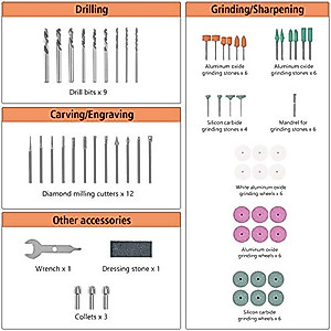 Rotary Tool Accessories Kit, Butizone 276 PCS Accessories, Easy for Polishing, Sanding, Cutting, Drilling, Engraving, Sharping, with Storage Case, Universal for 1/8" Diameter Shanks