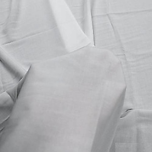 Texco Inc White Woven Solid Color/No Stretch Challis Rayon Apparel, Home/DIY Fabric, 1 Yard