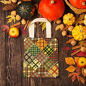 Whaline 45Pcs Cotton Autumn Fat Quarters Fabric 15 Design Fall Spice Plaids Fabric Squares Quilting Fabric Patchwork Precut Quilt Charm Squares for Harvest Thanksgiving DIY Crafts Sewing, 6 x 6 Inch