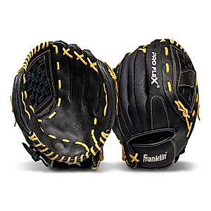 Franklin Sports unisex adult 12.5-Inch Franklin Sports Baseball Glove ProFlex Baseball Softball Glove Baseball Fastpitch Soft, Black/Camel, 12 1 2-Inch US