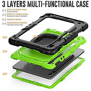 Tablet PC Case Heavy Duty Shockproof TPU Case Compatible with Samsung Galaxy Tab S7 11 inch T870/T875 (2020)/Tab S8 X700/X706 (2022) Kids Case,360 Degree Rotating Handle Stand Bracket W Screen Protect
