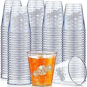 100 Pcs Disco Party Supplies Disco Shot Glasses Disco Ball Disposable Plastic Cups Disco Shot Glasses 70s 80s 90s Party Mini Bachelorette Cups 2oz Cup Bulk for Bachelorette Wedding Party Picnic Travel