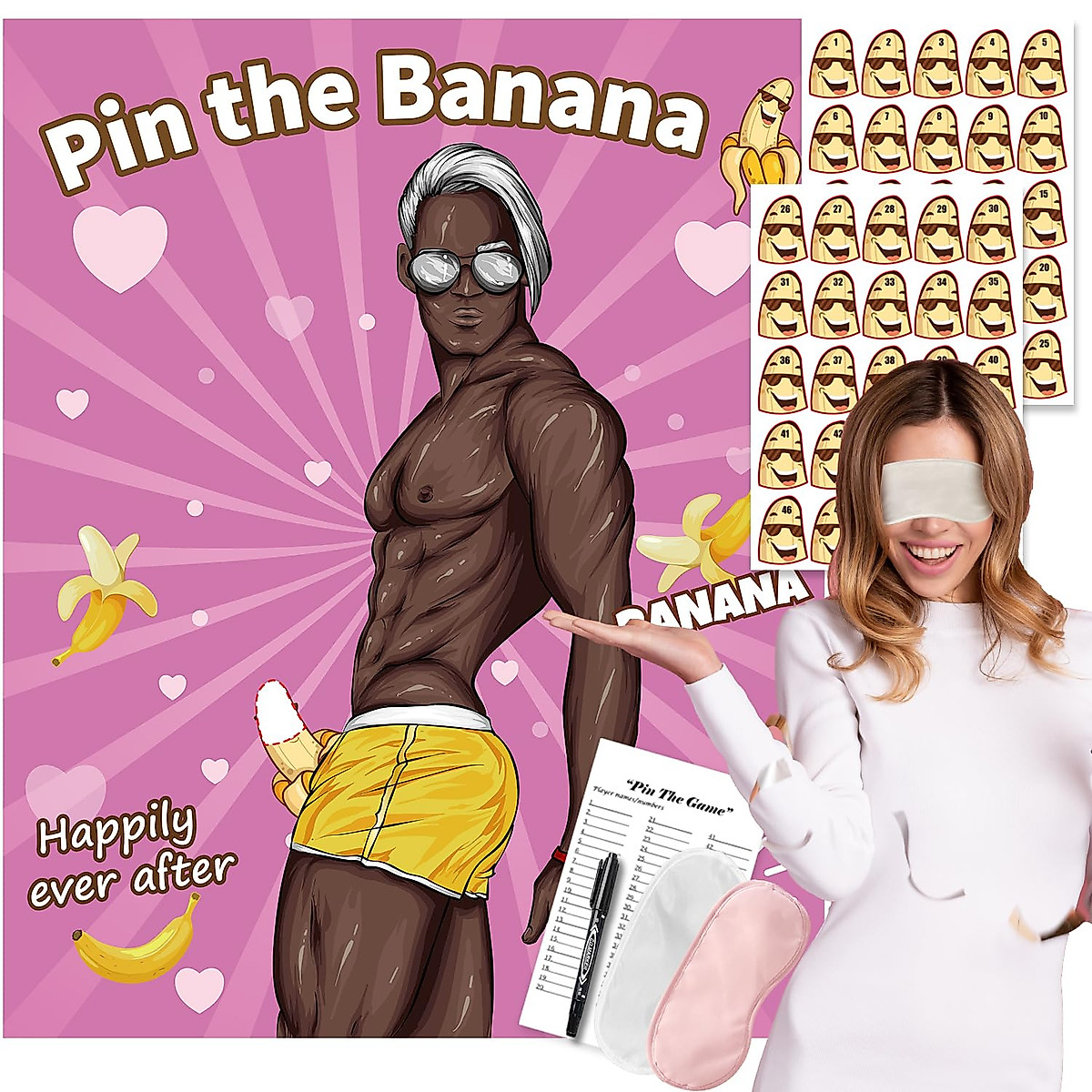 Bridal Shower Games, Bachelorette Party Games for Naughty Funny Bridal Shower Engagement Decorations Pin Games for Bridal Shower Party Favors