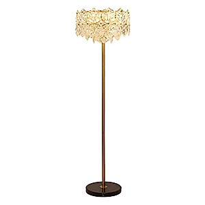 GRFIT Indoor Floor Lamp Crystal Floor Lamp Vertical Table Lamp Post-Modern Minimalist Living Room Study Floor Lamp Standing Reading Lamps