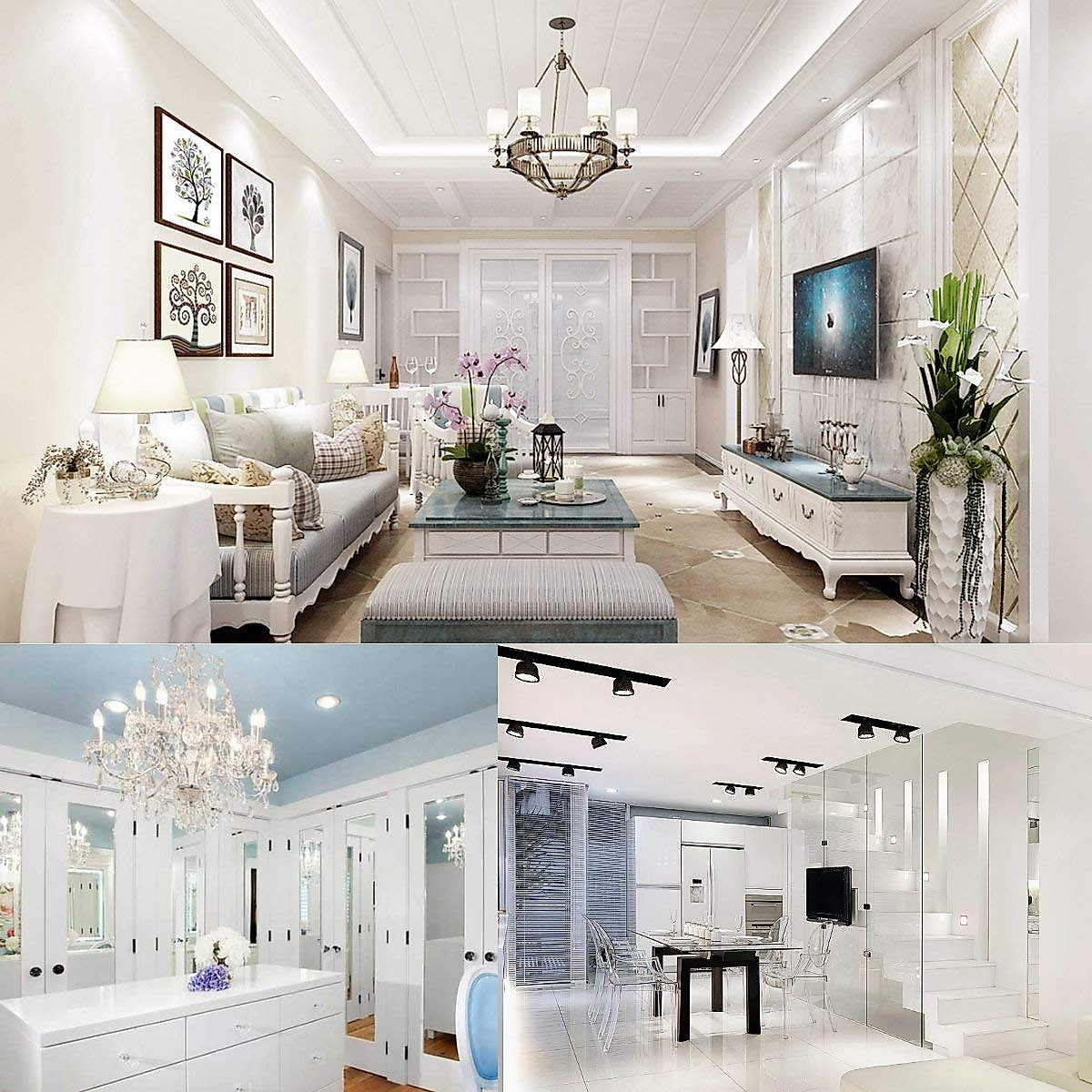 BOGAO E26 LED Bulb, 12W White 6000K LED Bulbs, 80-100 Watt Light Bulbs Equivalent, E26 Screw Base,1200 Lumens LED Lights （4 Pack White）