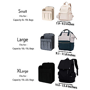 APSOONSELL Felt Backpack Organizer Insert Lightweight Backpack Shaper Foldable Tote Organizer for Handbag Tote Rucksack Shoulder Bag, Black, M