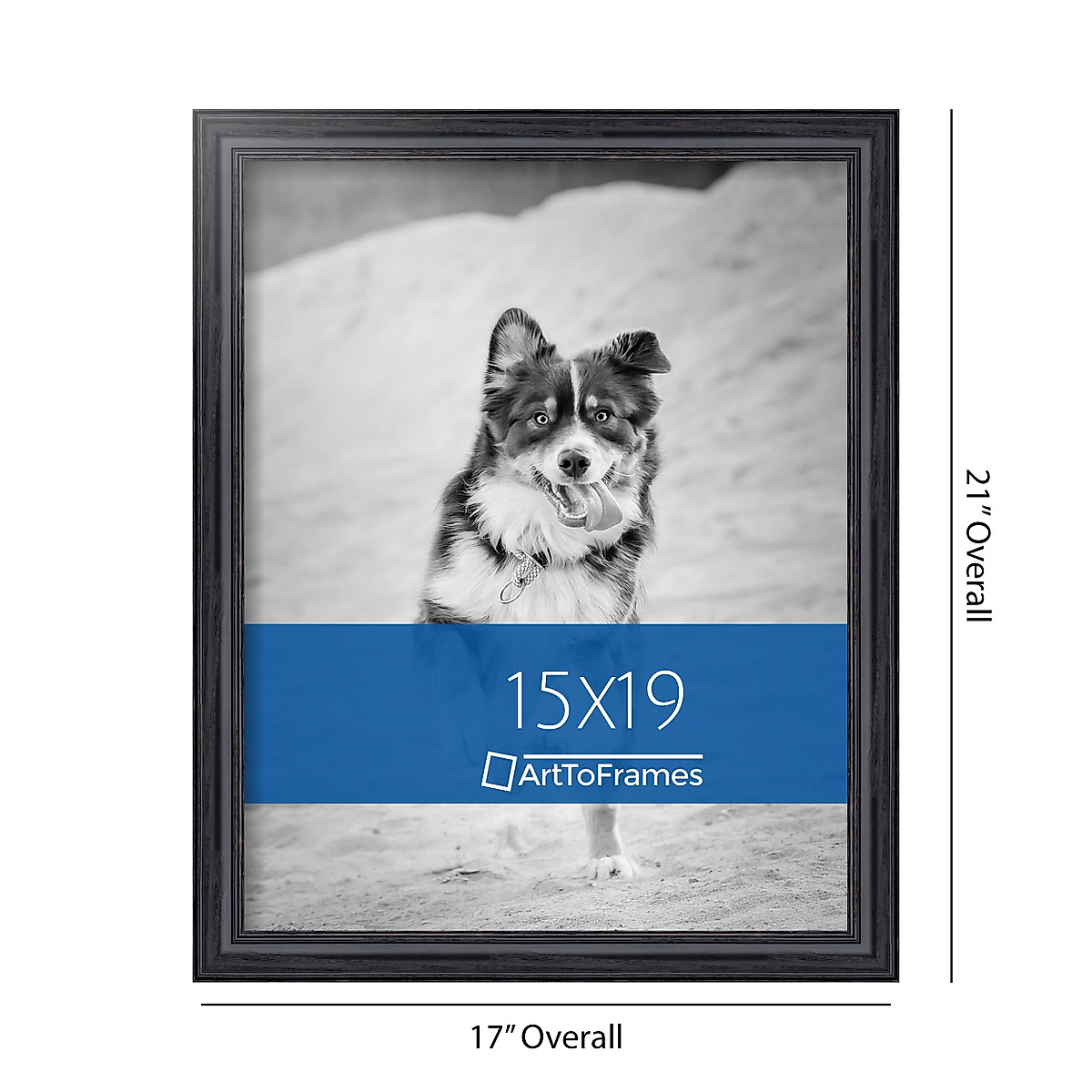 ArtToFrames 15x19 inch Black Stain on Solid Red Oak Wood Picture Frame, 2WOM0066-59504-YBLK-15x19