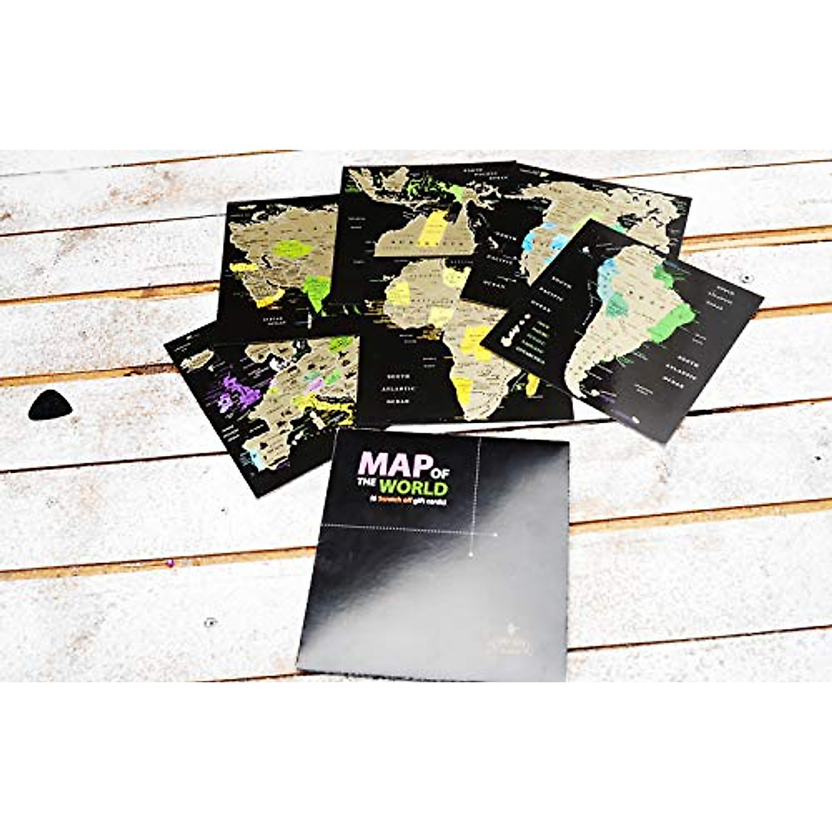 Scratch off map World Scratch card Greeting Cards Detailed 6 Continents wall map Scratch Card Black Gold Push Pin map for Travelers personalized by Mymap