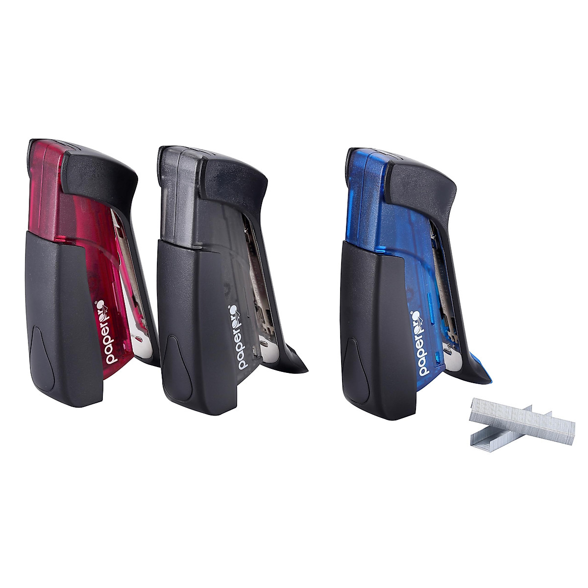 Paper Pro Compact Classic No Effort, One Finger, 80% Easier Staplers - Great for Carpal Tunnel and Arthritis, Assorted (3054)